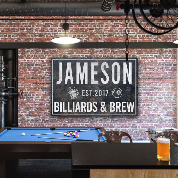 Custom Billiards Room Sign - Etsy