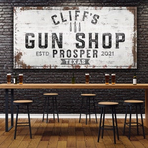 Personalized Sign, Guns and Ammo, Man Cave, Whiskey Bar, Gun Room ...
