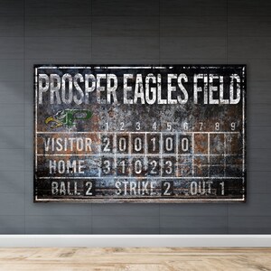 Custom Baseball Scoreboard Sign Last Name Distressed Softball Vintage ...