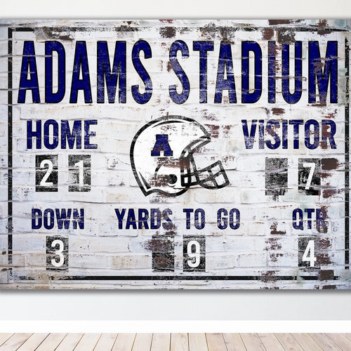 Custom Rustic Football Vintage Sports Scoreboard - Etsy