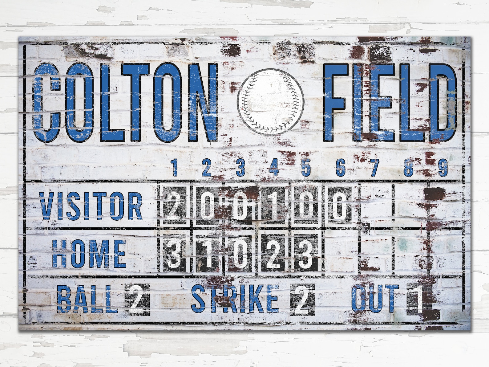 Custom Baseball Scoreboard Sign Vintage Custom Canvas Man Cave - Etsy