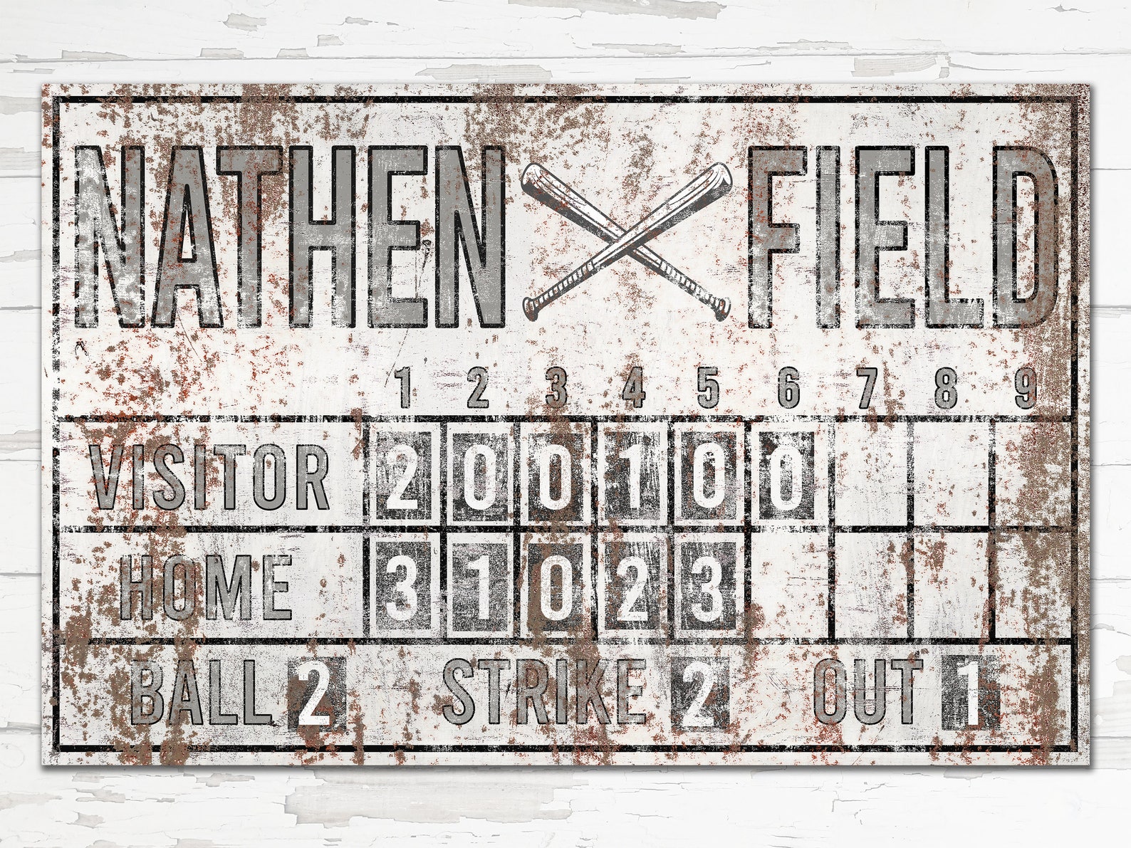 Custom Baseball Scoreboard Sign Personalized Canvas Print | Etsy