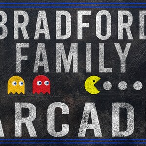 Custom Arcade Sign, Game Room Sign, Media Room Sign, Custom Name Sign ...
