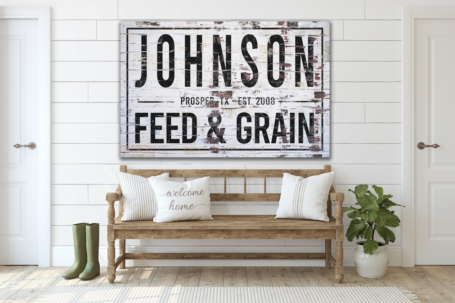 Last Name Sign Feed and Grain Sign Farmhouse Sign Custom | Etsy