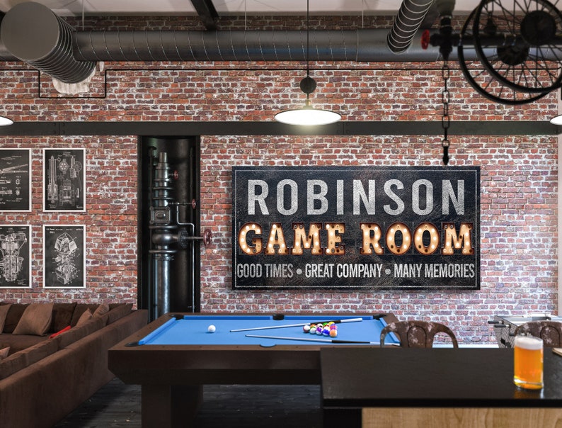 Custom Game Room Sign, Arcade Sign, Custom Name Sign, Family Name Sign ...