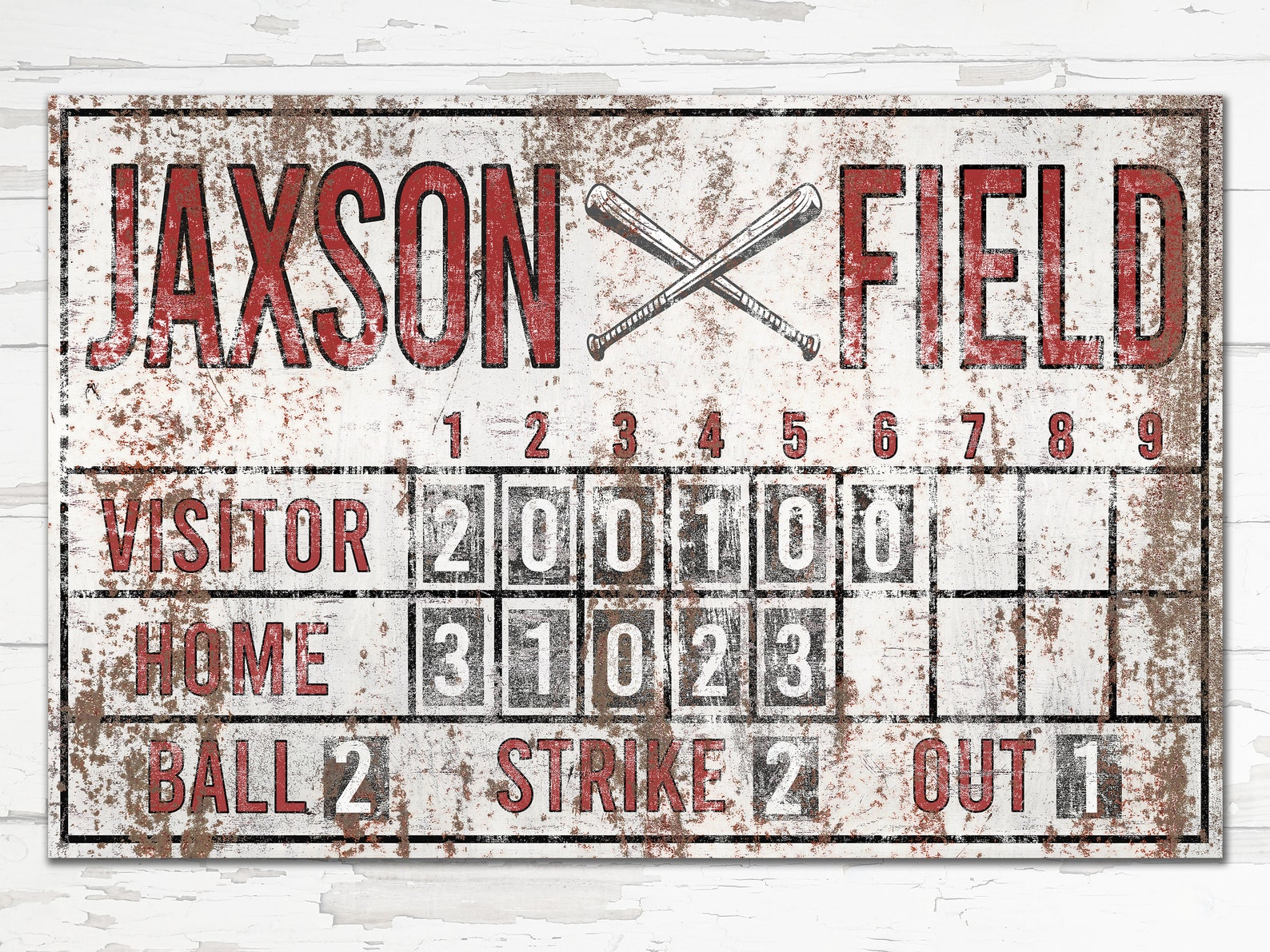 Custom Baseball Scoreboard Sign Vintage Distressed Rustic - Etsy