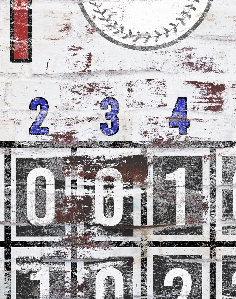 Custom Baseball Scoreboard Sign Vintage Sports Bar Canvas - Etsy