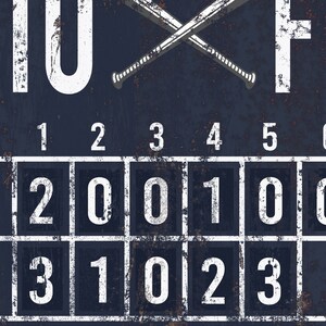 Custom Baseball Scoreboard Sign Vintage Game Room Decor Man Cave Decor ...
