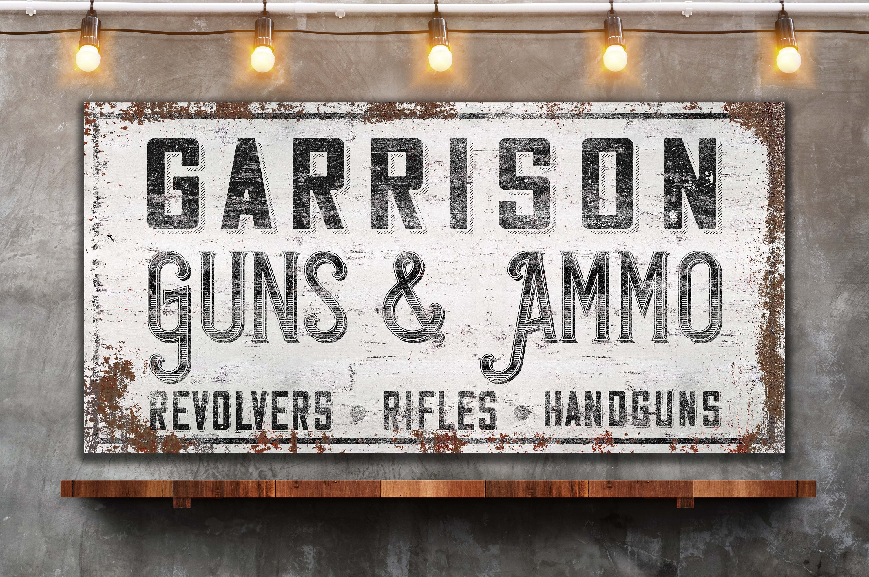 Personalized Sign Guns and Ammo Man Cave Whiskey Bar Game | Etsy