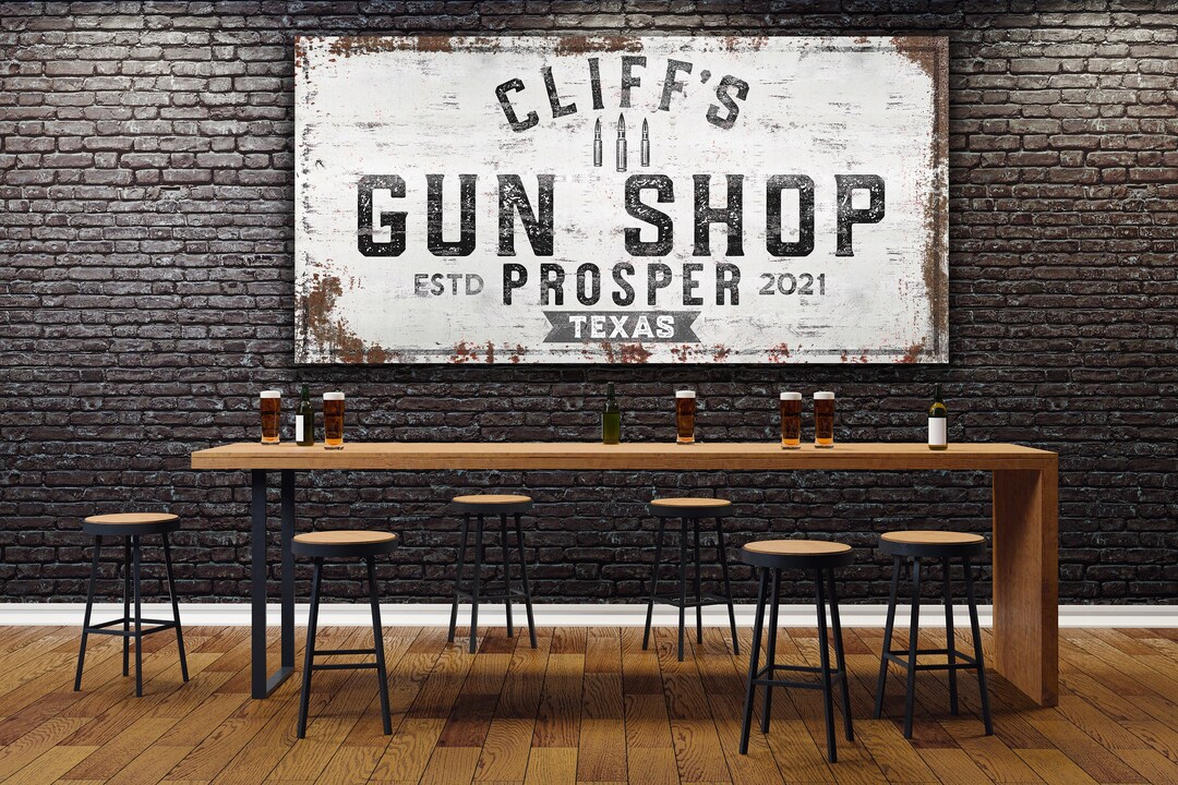 Personalized Sign, Guns and Ammo, Man Cave, Whiskey Bar, Gun Room ...