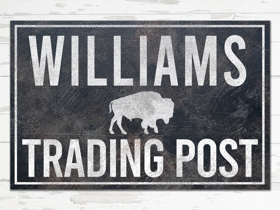 Last Name Sign Trading Post Sign Farmhouse Sign Custom Name | Etsy