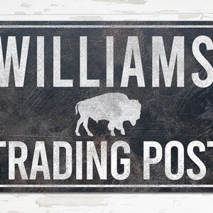 Last Name Sign, Trading Post Sign, Farmhouse Sign, Custom Name Sign ...