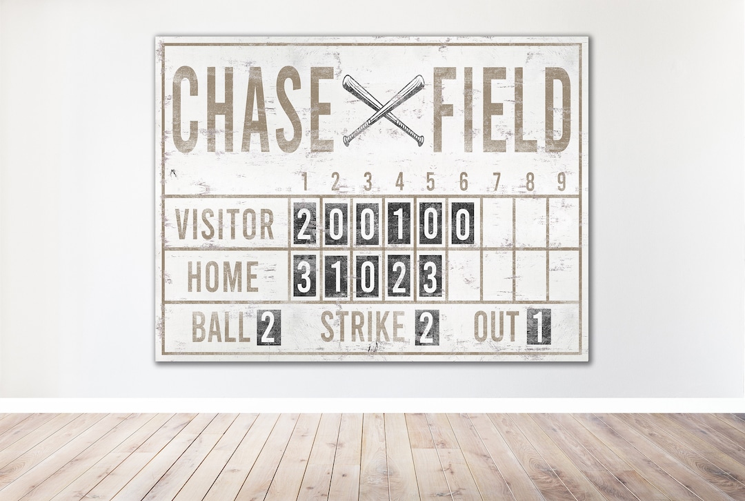 Custom Baseball Scoreboard Sign Vintage Game Room Decor Man Cave Decor ...