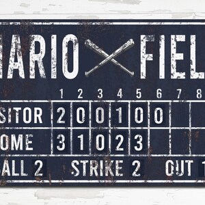 Custom Baseball Scoreboard Sign Vintage Game Room Decor Man Cave Decor ...