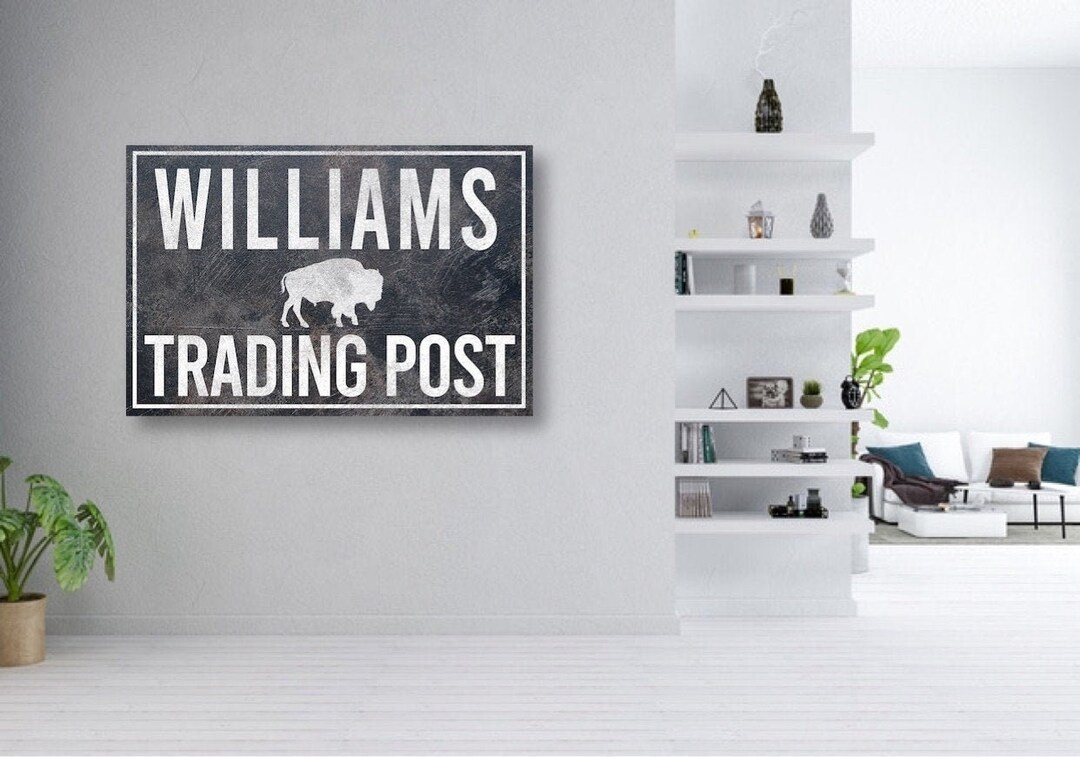 Last Name Sign, Trading Post Sign, Farmhouse Sign, Custom Name Sign ...