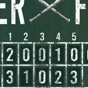 Custom Baseball Scoreboard Sign Vintage Game Room Decor Man Cave Decor ...