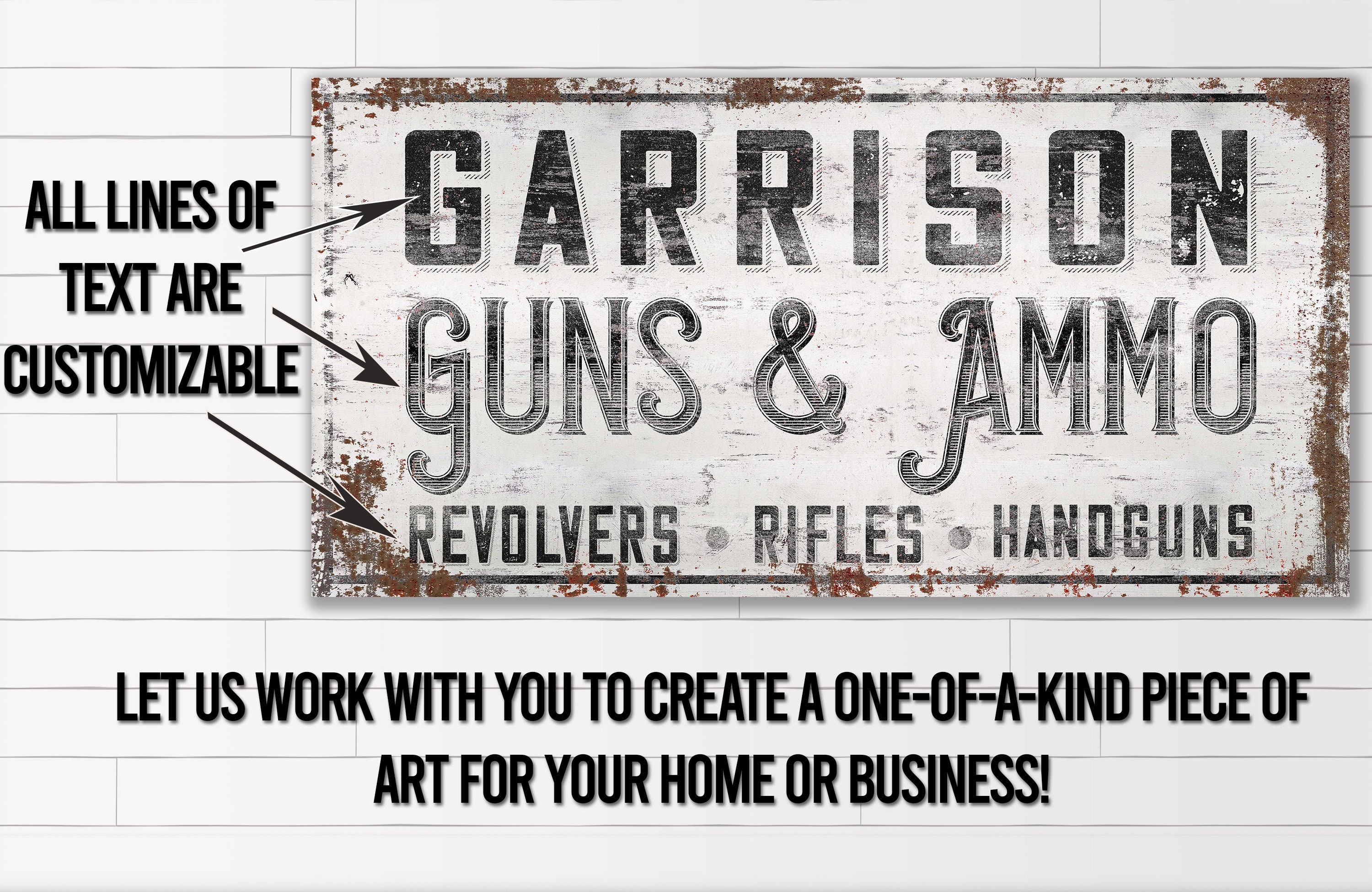 Personalized Sign Guns and Ammo Man Cave Whiskey Bar Game | Etsy