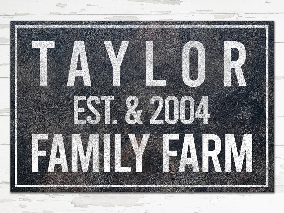Personalized Family Farm Canvas Sign, Custom Farmhouse Decor - Etsy