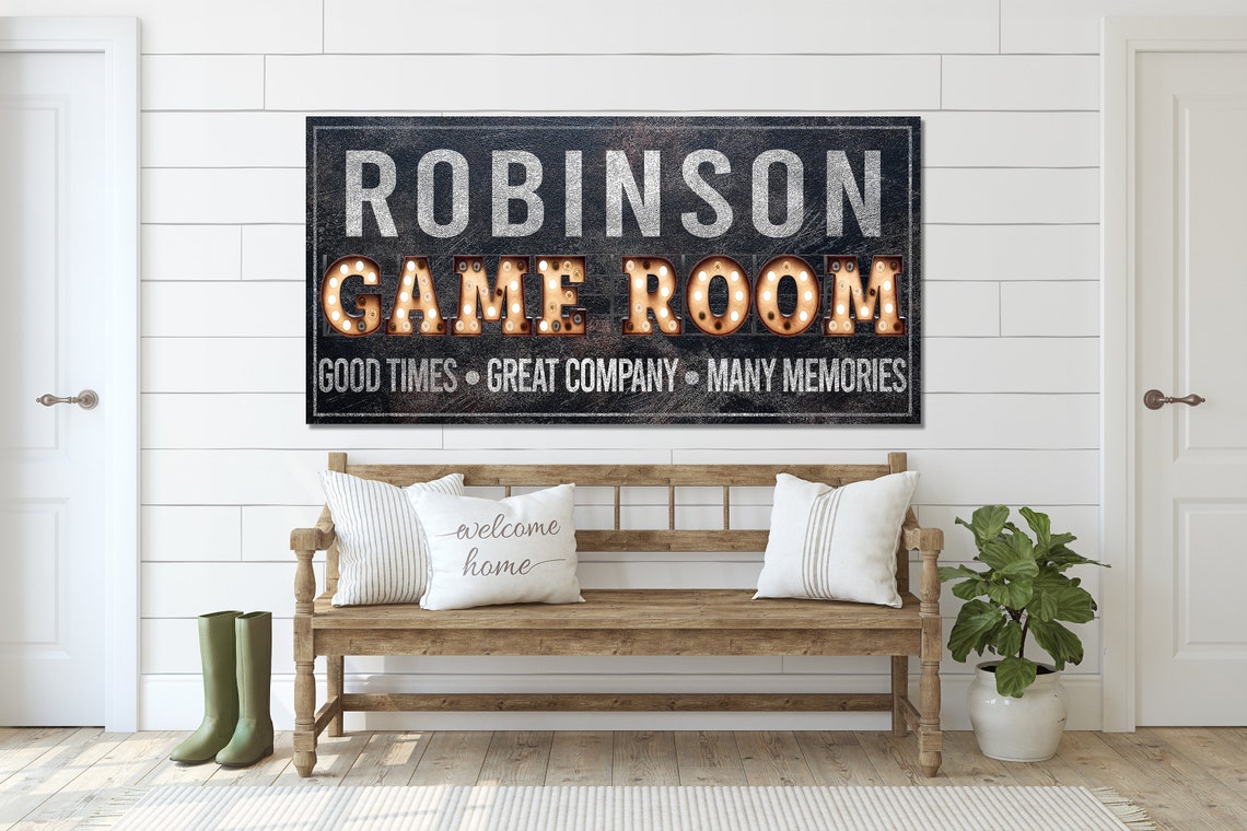 Custom Game Room Sign Arcade Sign Custom Name Sign Family - Etsy