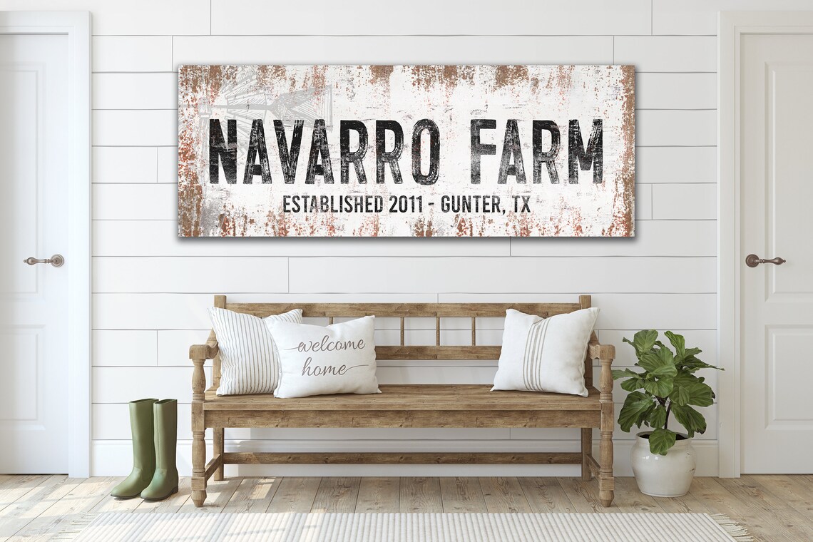 Last Name Sign Custom Farm Sign Farmhouse Sign Custom Name | Etsy