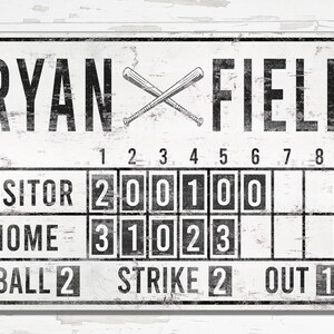 Custom Baseball Scoreboard Sign Vintage Game Room Decor Man Cave Decor ...
