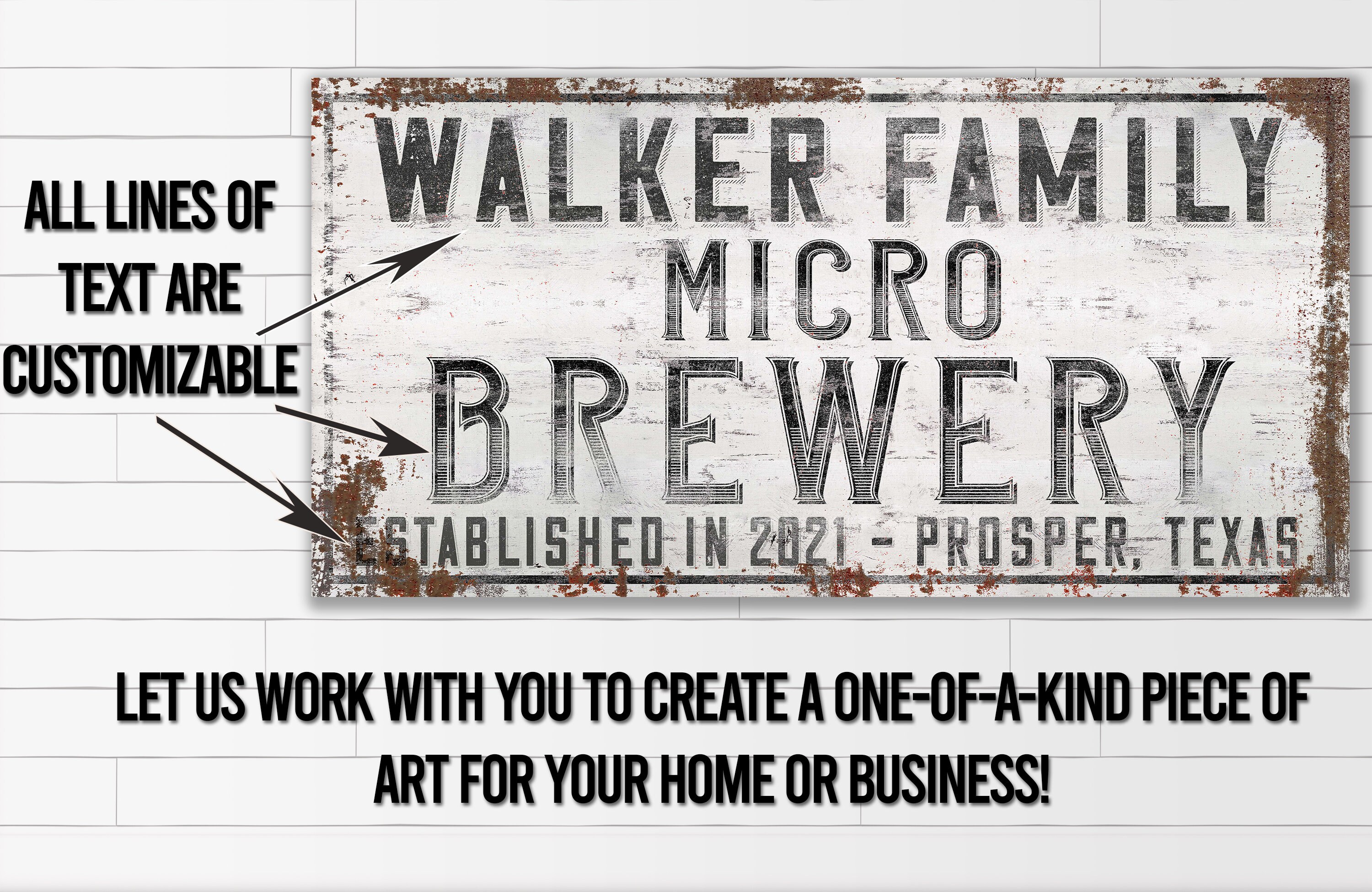 Personalized Brewery Sign Custom Bar Sign Bar and Grill | Etsy