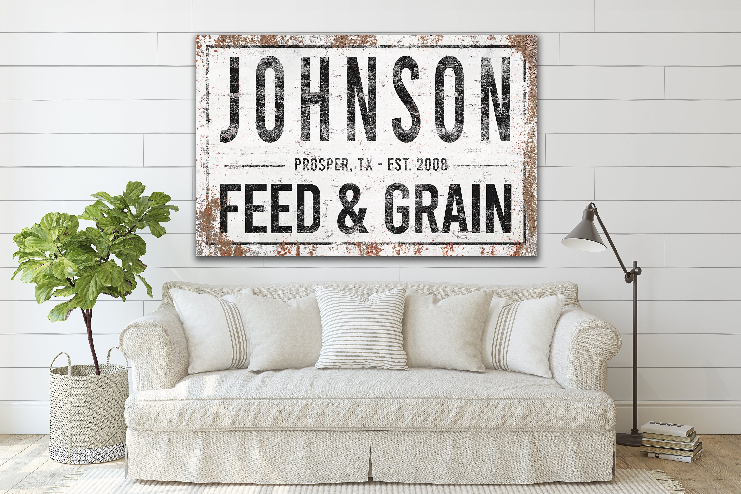Last Name Sign Feed and Grain Sign Farmhouse Sign Custom | Etsy