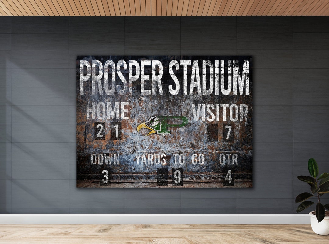 Custom Football Scoreboard Sign Vintage Distressed Rustic Canvas ...