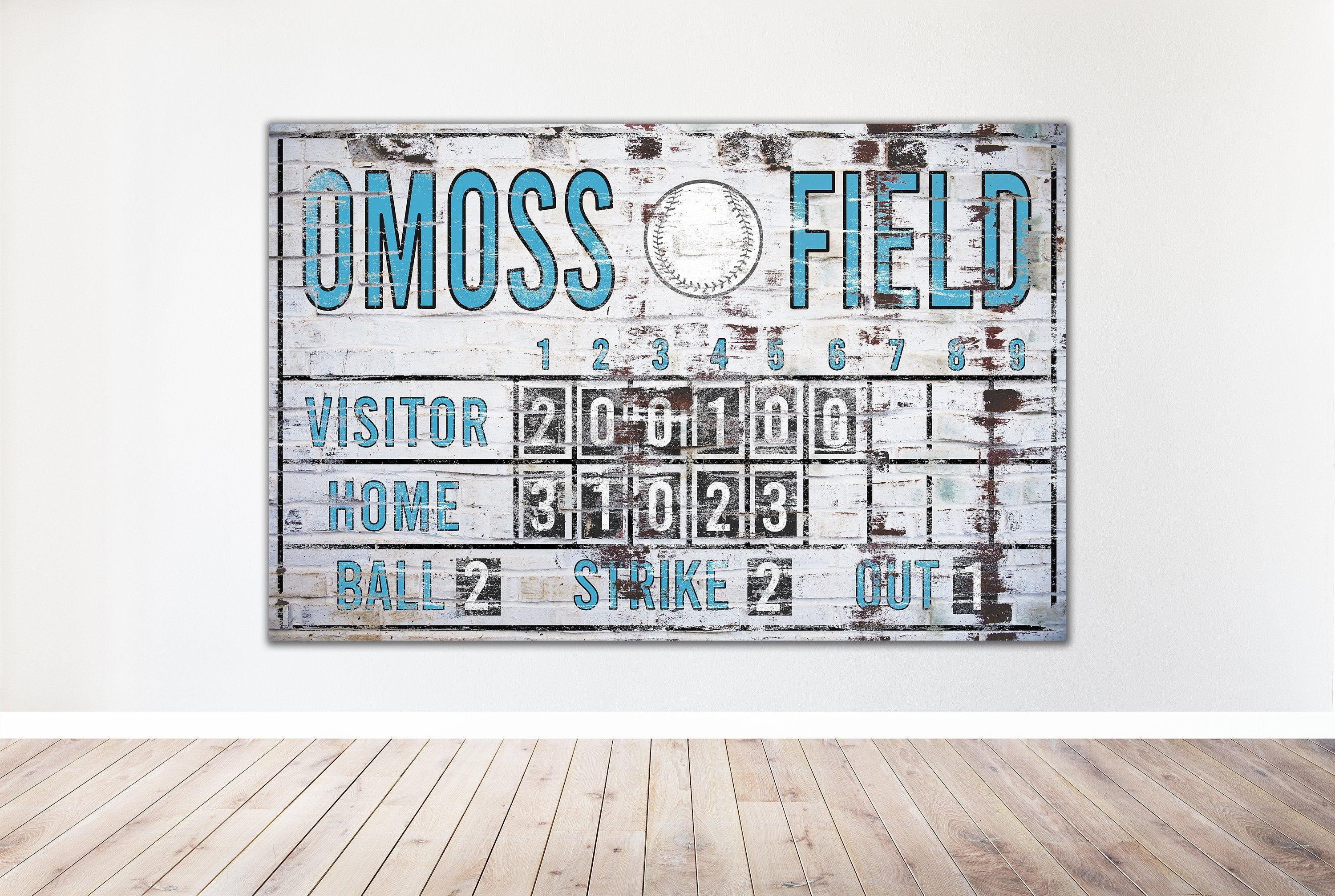 Custom Baseball Scoreboard Sign Vintage Distressed Rustic | Etsy