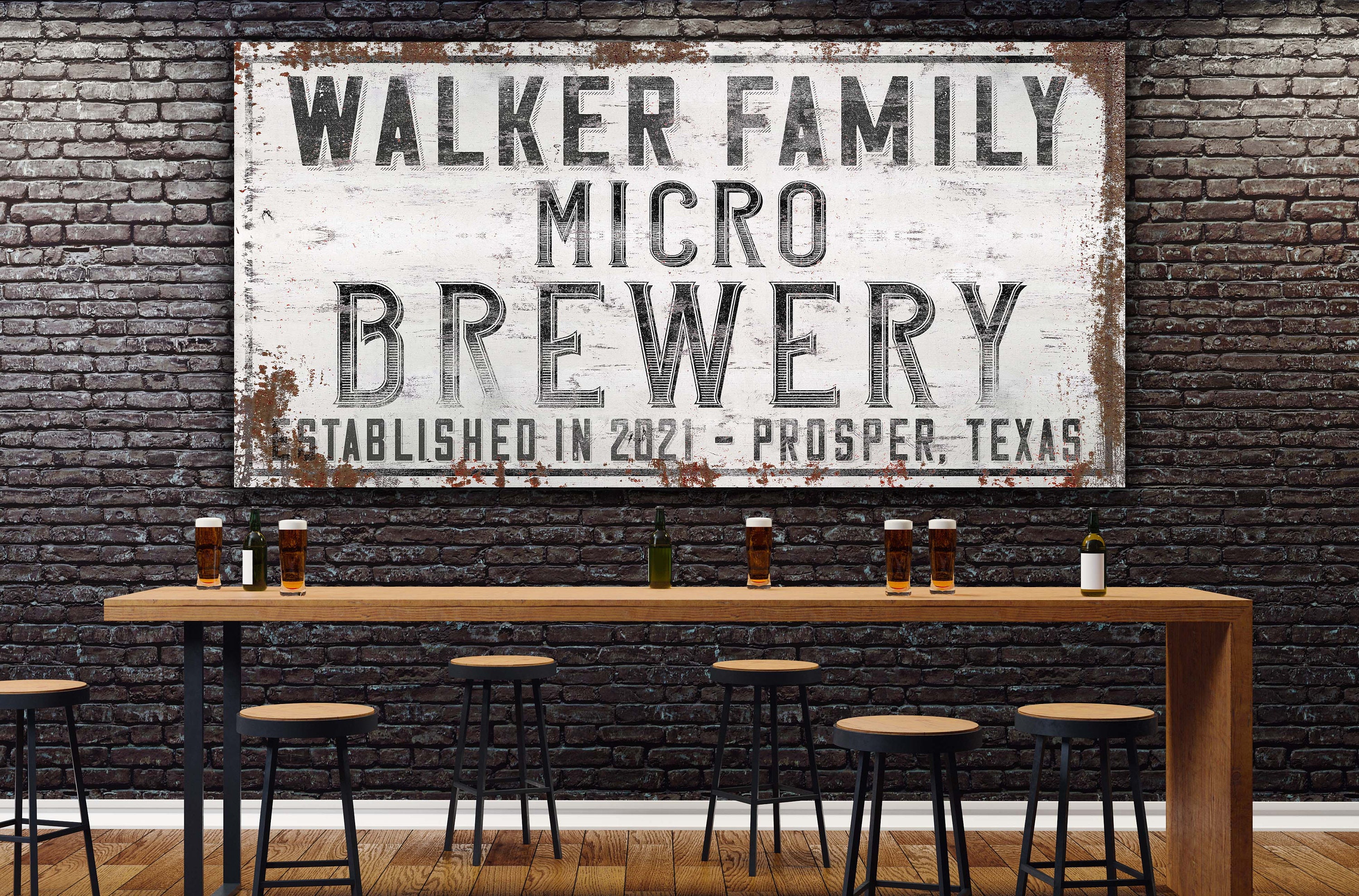 Personalized Brewery Sign Custom Bar Sign Bar and Grill | Etsy