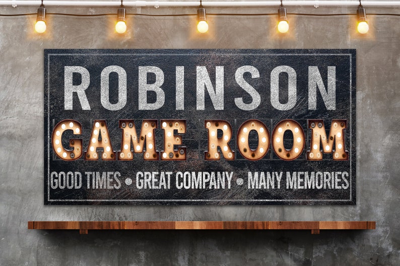 Custom Game Room Sign, Arcade Sign, Custom Name Sign, Family Name Sign ...