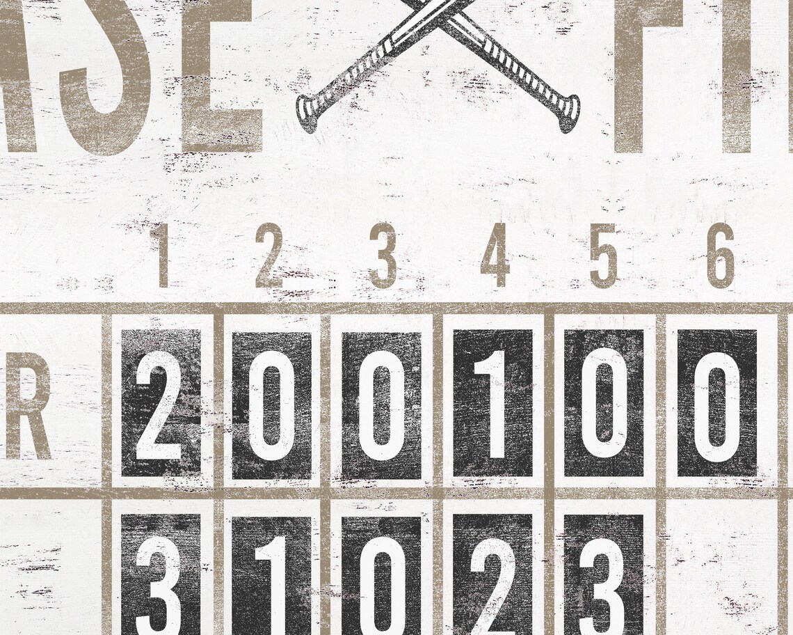 Custom Baseball Scoreboard Sign Vintage Game Room Decor Man Cave Decor ...