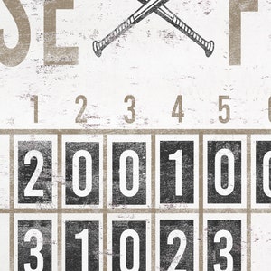 Custom Baseball Scoreboard Sign Vintage Game Room Decor Man Cave Decor ...