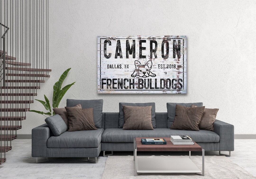 Personalized French Bulldog Sign, Custom Pet Sign, Frenchie Decor ...