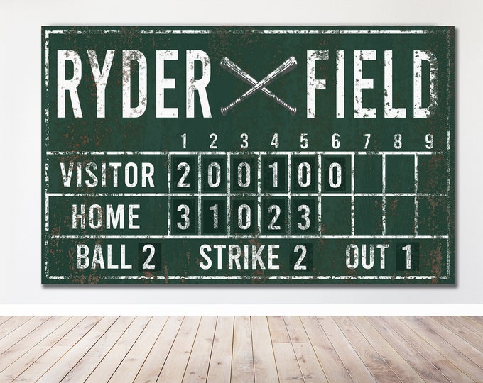 Custom Rustic Baseball Vintage Sports Scoreboard - Etsy