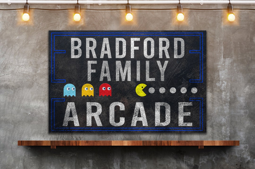 Custom Arcade Sign, Game Room Sign, Media Room Sign, Custom Name Sign ...