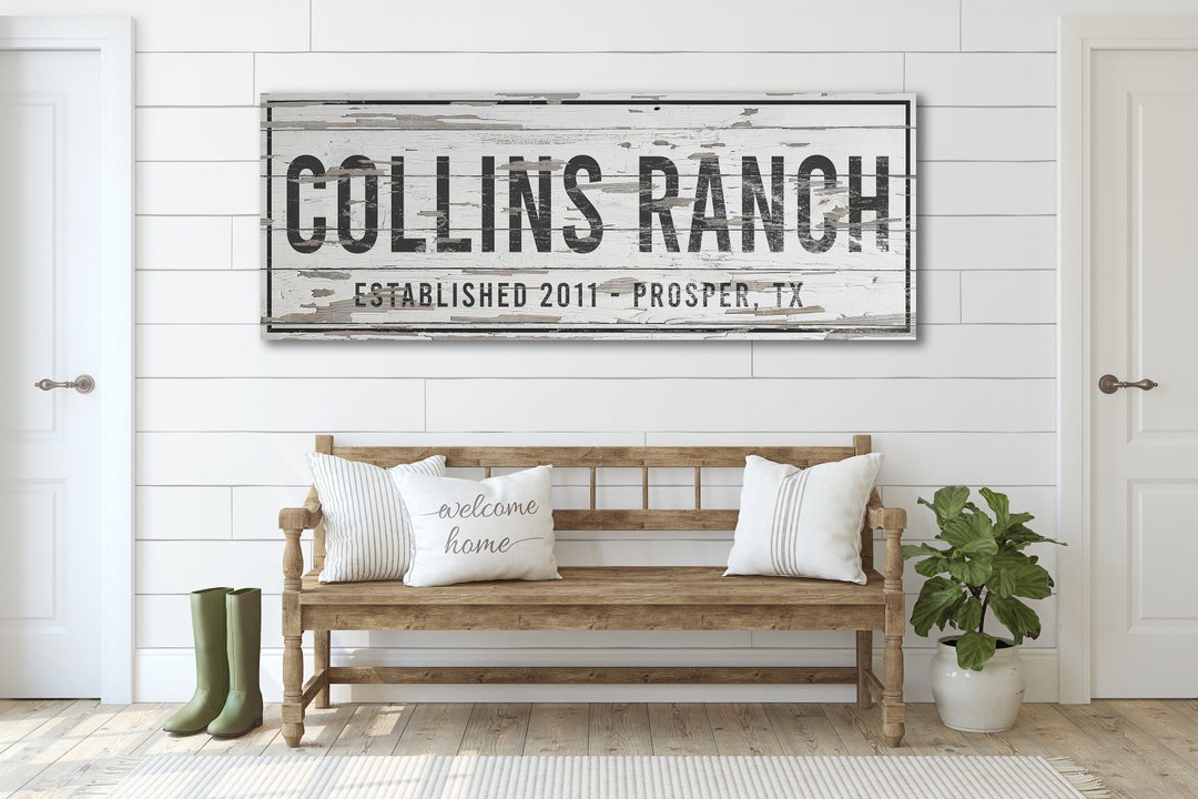 Last Name Sign, Ranch Sign, Farmhouse Sign, Custom Name Sign, Family ...