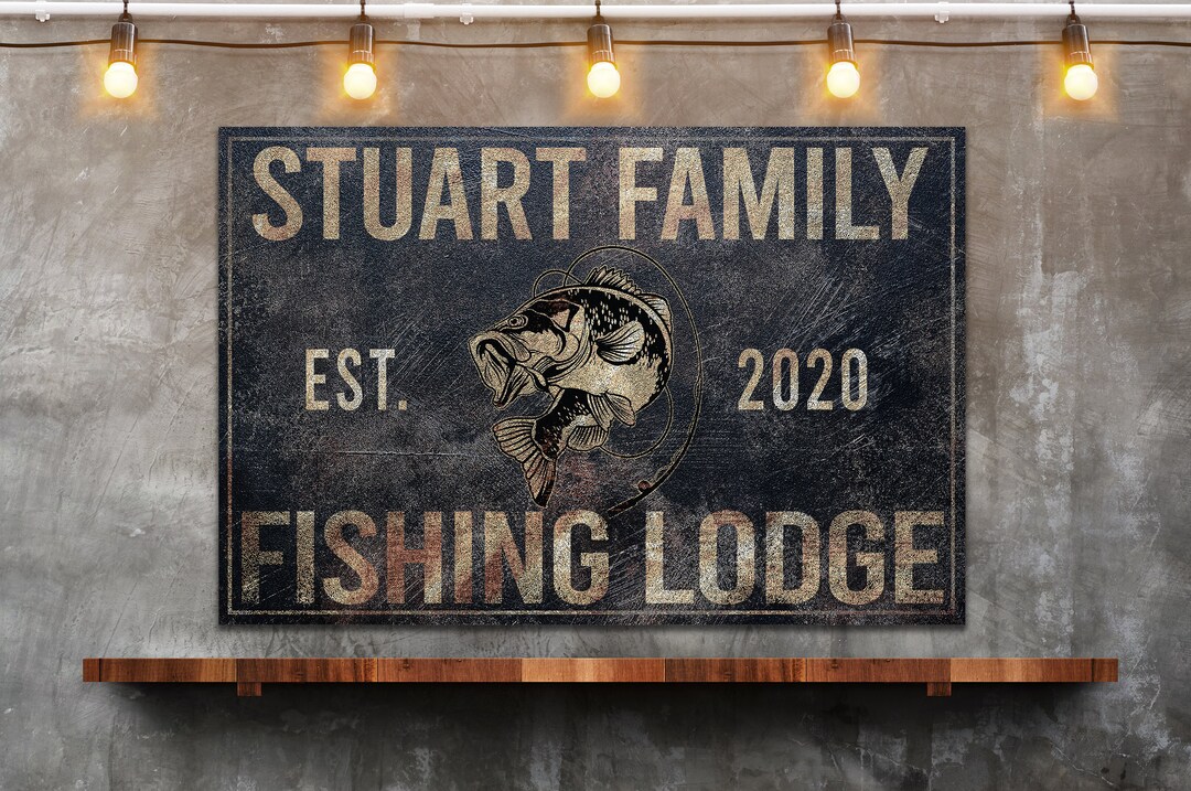 Fishing Sign, Fishing Lodge, Farmhouse Sign, Custom Canvas Sign, Family ...
