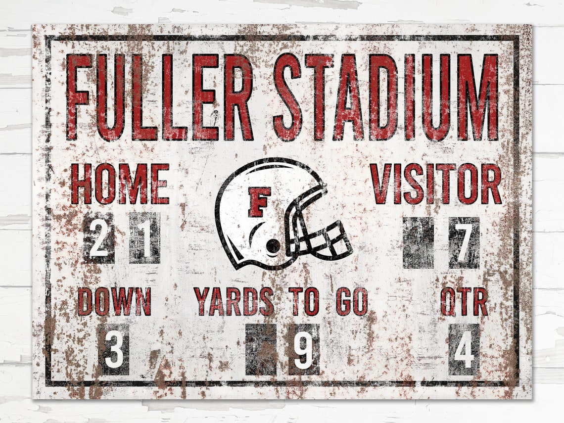 Custom Football Scoreboard Sign Vintage Distressed Rustic - Etsy