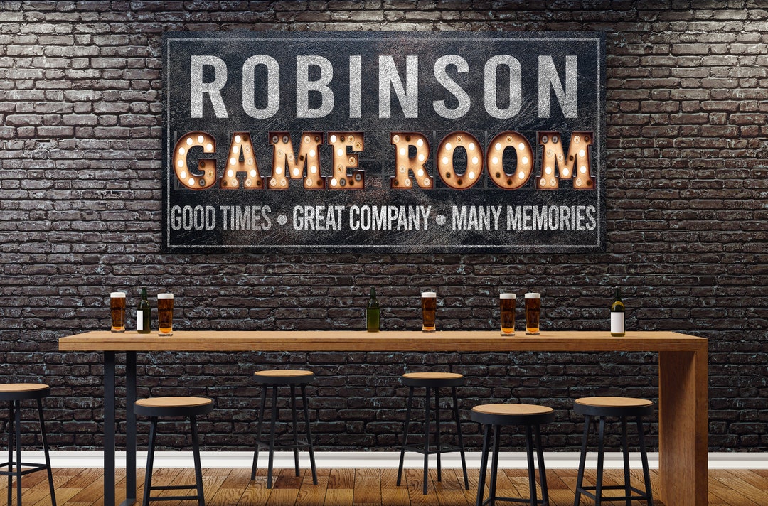 Custom Game Room Sign, Arcade Sign, Custom Name Sign, Family Name Sign ...