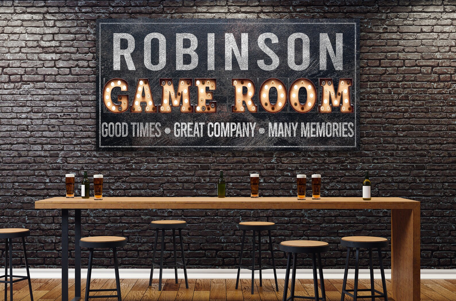 Custom Game Room Sign, Arcade Sign, Custom Name Sign, Family Name Sign ...