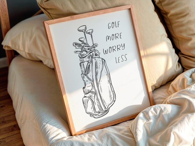 Minimalist Golf Bag Print: Modern Man Cave Decor (digital Download) - Etsy