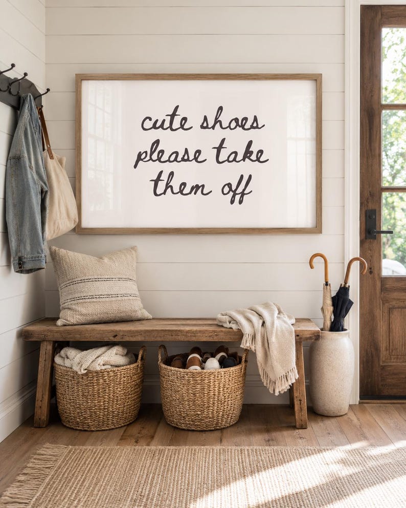 Entryway Shoe Sign, Mudroom Wall Art, Girly Closet Decor (digital ...
