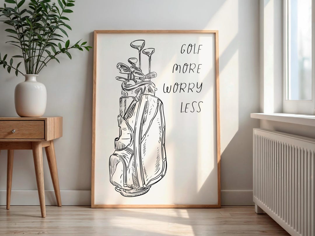 Minimalist Golf Bag Print: Modern Man Cave Decor (digital Download) - Etsy