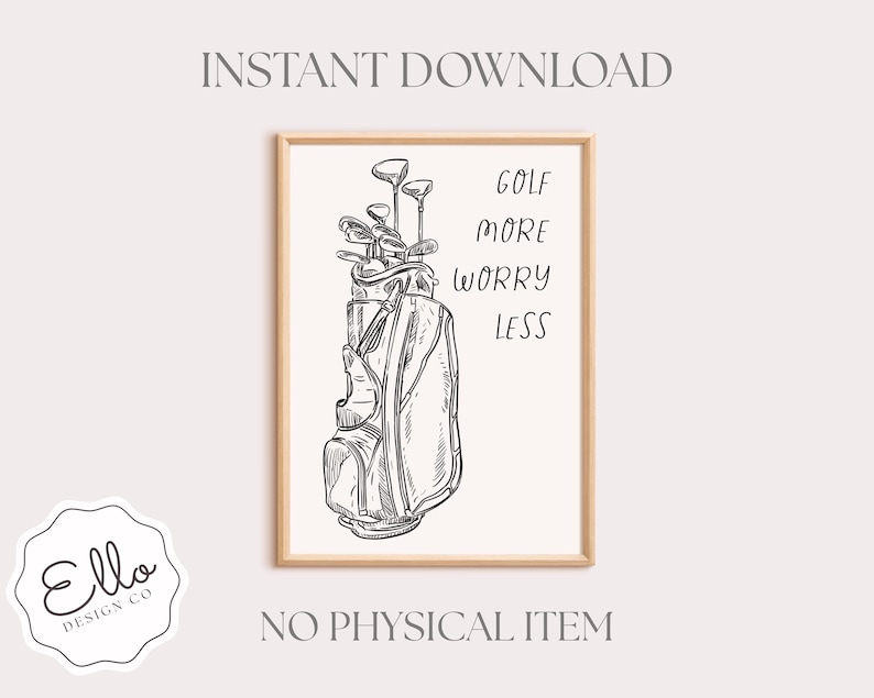 Minimalist Golf Bag Print: Modern Man Cave Decor (digital Download) - Etsy