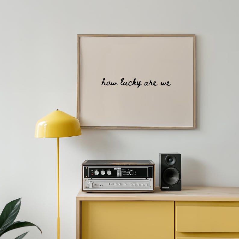How Lucky Are We Print, Neutral Family Quote Wall Art, Minimalist ...