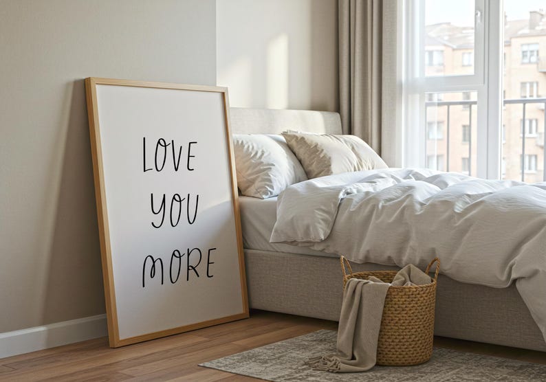 Love You More Print | Minimalist Bedroom Wall Art (digital Download) - Etsy