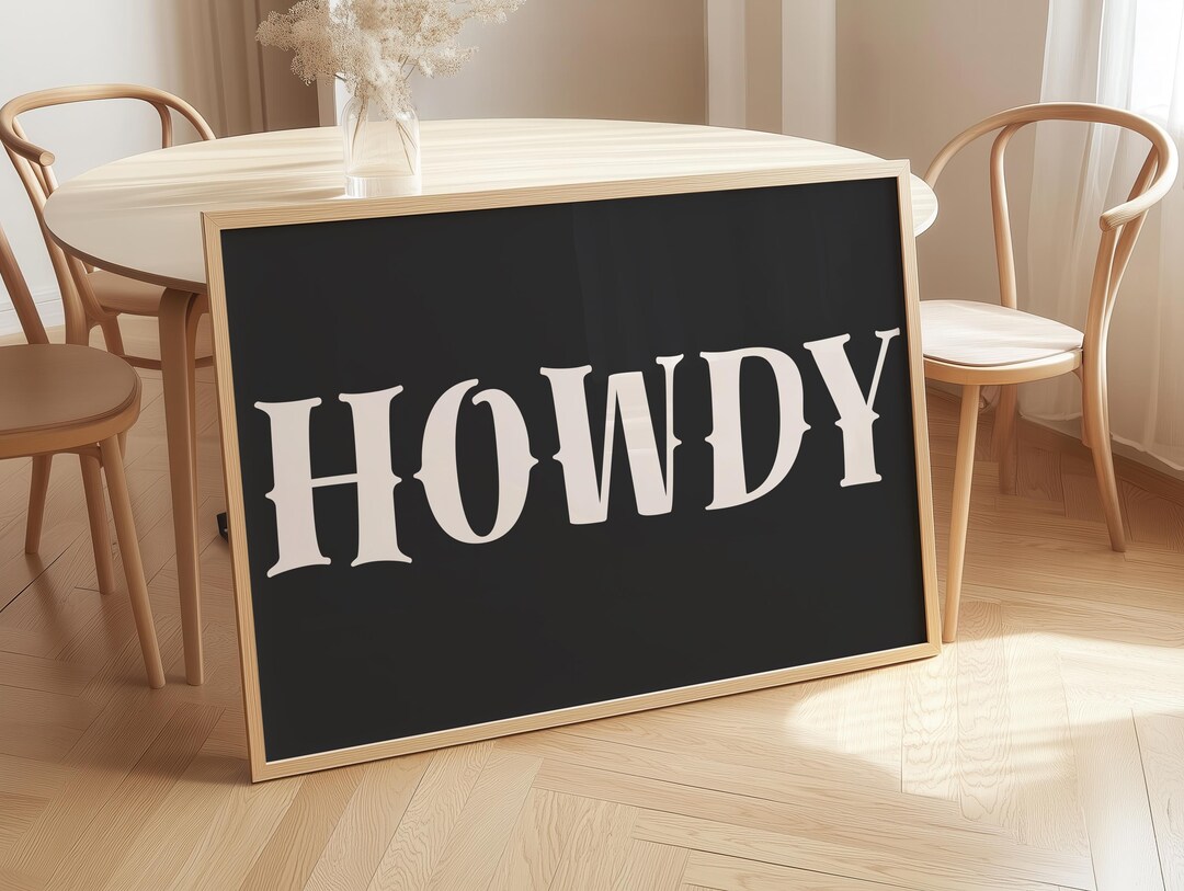 Howdy Western Wall Art | Cowboy Typography Printable | Rustic Ranch ...