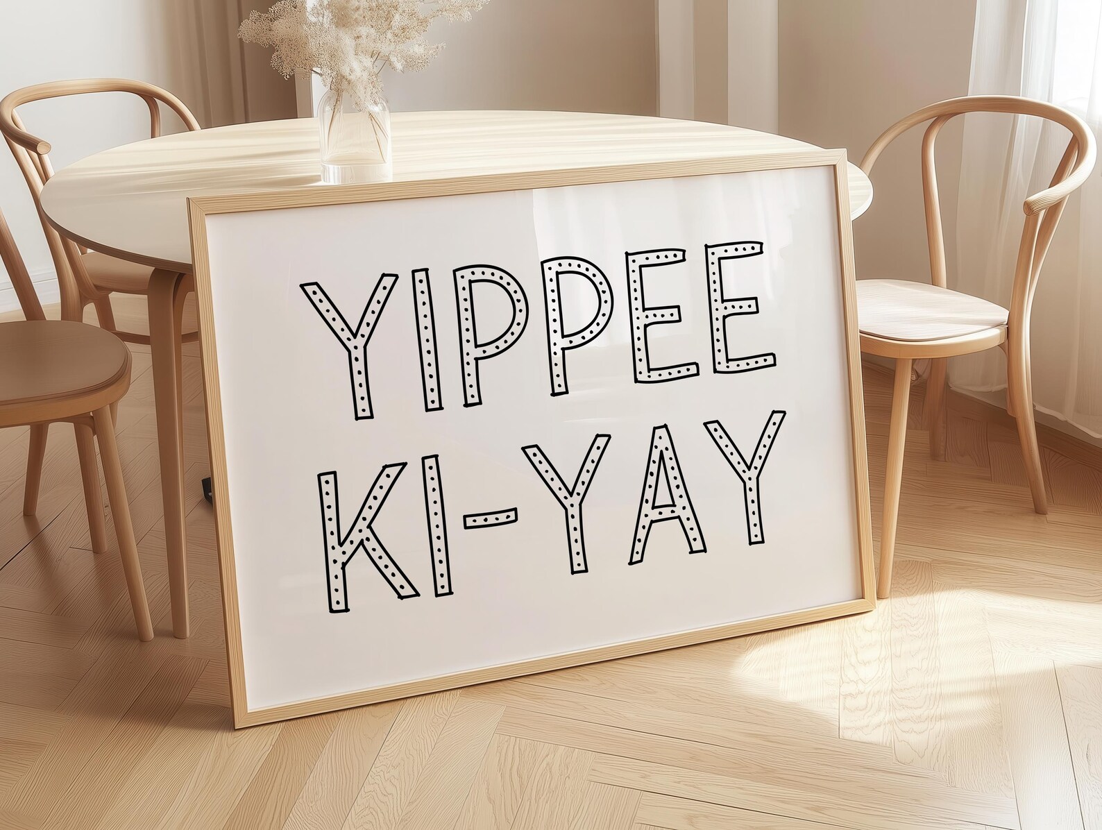 Yippee Ki-yay Wall Art | Western Cowboy Quote Print | Rustic Country ...