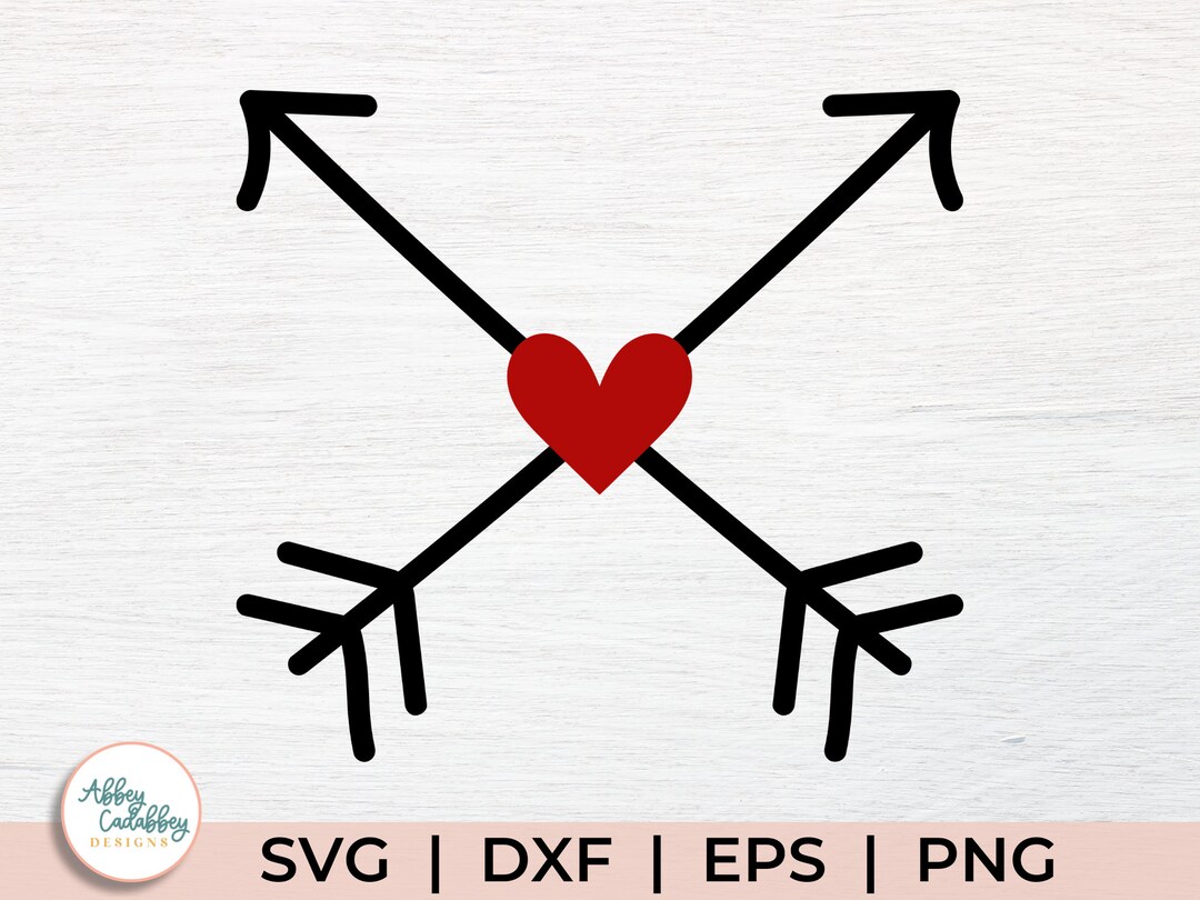Heart Arrow SVG - Hand Drawn Arrow SVG - Valentine Arrow SVG - Arrow ...
